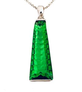 p50710 fancy mt st helens green helenite may birthstone quantum cut rectangle shape sterling silver pendant