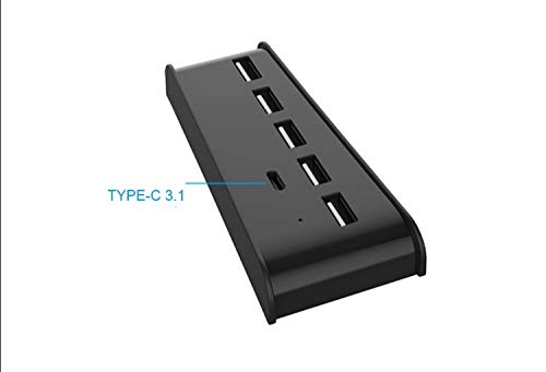 PS5 USB Hub, PS5 USB HUB Adapter with 4 USB 2.0 Ports - Black