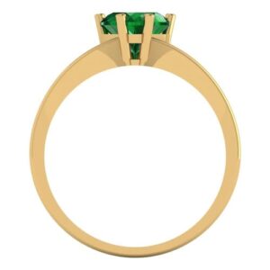 Clara Pucci 1.50 ct Heart Cut Solitaire split shank Simulated Emerald Engagement Bridal Promise Anniversary Ring 18K Yellow Gold 6.5