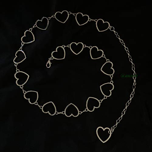 KOEDLN Hollow Heart Charms Waist Body Chain Trendy Belt Belly Chain for Women Girls Clothes Accessory Jewelry Adjustable