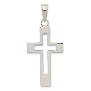 sterling silver cross pendant 48mm 21mm style qp1141