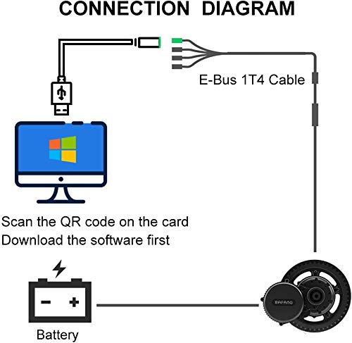 Forbestcy USB Programming Cable for BAFANG BBS01 BBS02 BBS03 BBSHD Mid Drive Motor Kit Electric Bicycle Motor 23Inch