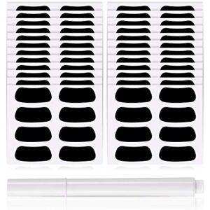 24 pairs sports eye black stickers eye strips sports breathable eye stickers with 1 white pencil for baseball football softball fans on game day (black)