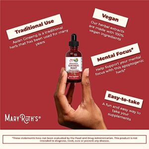 MaryRuth Organics Herbal Supplement Drop, Antioxidant, Boost Energy, Pack of 1, Ginseng Root for Vitality, Supports Focus and Endurance, Vegan, Non-GMO, Gluten Free, 1 Fluid Ounces