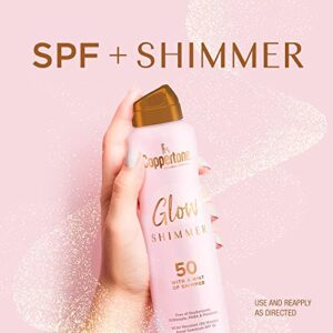 Coppertone Glow with Shimmer Sunscreen Spray, Water Resistant , Broad Spectrum, SPF 50, 5 Oz