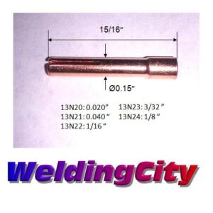 WeldingCity Pack of 5 Collet 13N22 (1/16") for TIG Welding Torch 9, 20 and 25 Series from Weldcraft Miller Lincoln ESAB CK