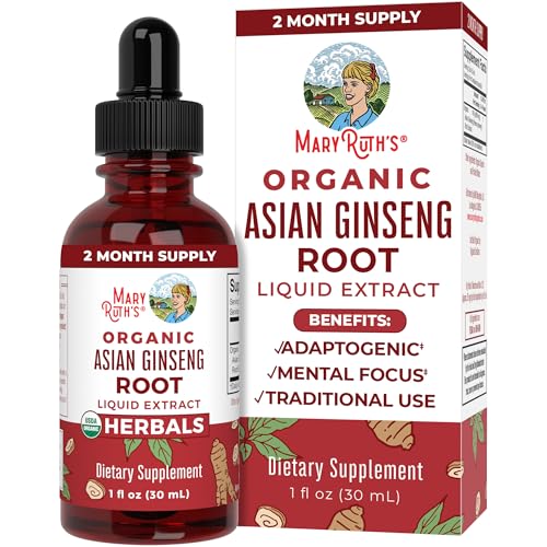 MaryRuth Organics Herbal Supplement Drop, Antioxidant, Boost Energy, Pack of 1, Ginseng Root for Vitality, Supports Focus and Endurance, Vegan, Non-GMO, Gluten Free, 1 Fluid Ounces