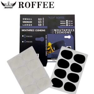 ROFFEE Alto/Tenor Saxophone Mouthpiece Cushions Patches Pads,2 Packs 0.5mm (8 PCS black&8 PCS White)…