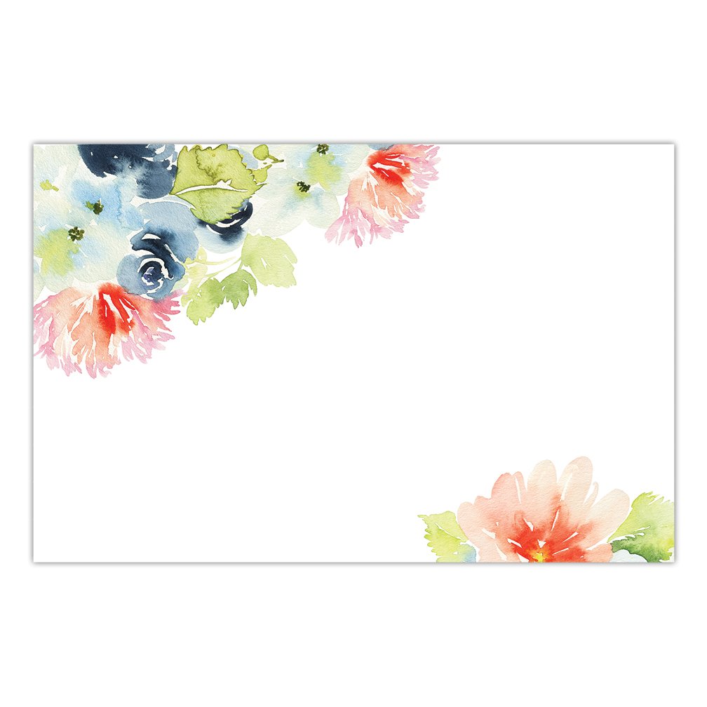 DB Party Studio Paper Placemats Pack of 25 Watercolor Flowers Design Disposable Place Mats Bridal Shower Birthday Retirement Easy Cleanup Decor Kitchen Dining Brunch Dinner 17" x 11" Table Setting Set