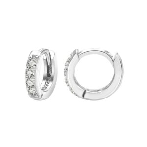 small hoops earrings for women - 6mm silver s925 huggie hoop earrings - tiny cartilage diamond earring cz earrings for men women