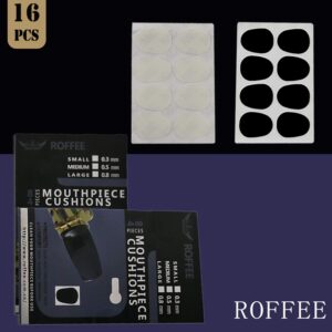 ROFFEE Alto/Tenor Saxophone Mouthpiece Cushions Patches Pads,2 Packs 0.5mm (8 PCS black&8 PCS White)…