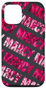 iphone 12/12 pro custom marcy phone cover pink red gray personalized case