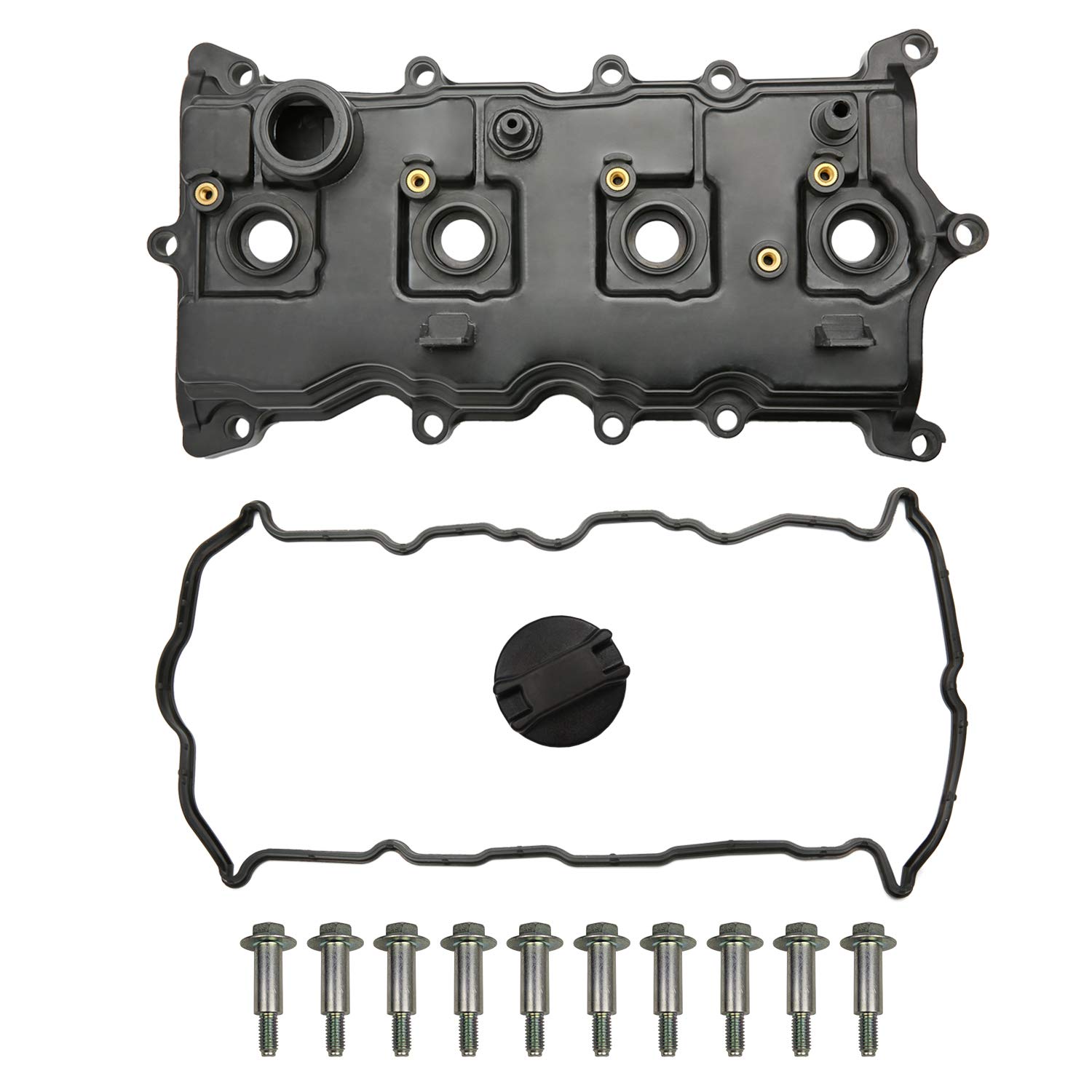 MITZONE Engine Valve Cover Compatible with 2007-2013 Nissan Altima Sentra SE-R 2.5L Part# 13264-JA00A 13270-JA00A