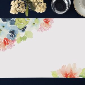 DB Party Studio Paper Placemats Pack of 25 Watercolor Flowers Design Disposable Place Mats Bridal Shower Birthday Retirement Easy Cleanup Decor Kitchen Dining Brunch Dinner 17" x 11" Table Setting Set