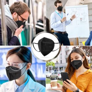 BLScode KN95 Face Mask 60 Pack, Individually Wrapped 5-Layer Breathable Mask with Comfortable Elastic Ear Loops, Filter Efficiency≥95%