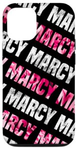 iphone 12/12 pro custom marcy phone cover pink white black personalized case