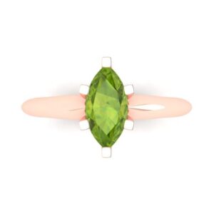 clara pucci 1.0 ct marquise cut solitaire natural peridot engagement wedding bridal promise anniversary ring 18k rose gold size 11