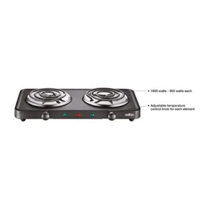 Salton HP1941 Electric Cooktop, 2.9"x10.6", Black