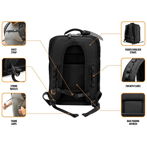 JetPack Remix DJ Backpack for DVS, Mobile, or Club Gig Set, Bag Carry Laptop, Stand, Midi Controller, Tablet, Headphone, Vinyl Records, USB Mobile Devices, Needle Case, Cables, Microphone & More