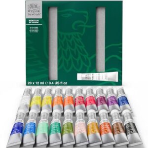 Winsor & Newton Winton Oil Color Paint Set, 20 x 12ml (0.4-oz) Tubes