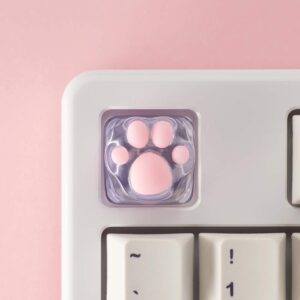 wwkeycaps Special Edition New Model 3D Printing Gaming Keycaps Cherry MX keycaps Machinery Keyboard keycaps Cat's paw Shape is Suitable Mechanical Keyboard (Transparent)