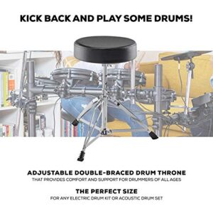 Alesis Drum Essentials Bundle – Complete Electric Drum Set Accessory Pack including A Drum Throne and On-Ear Headphones