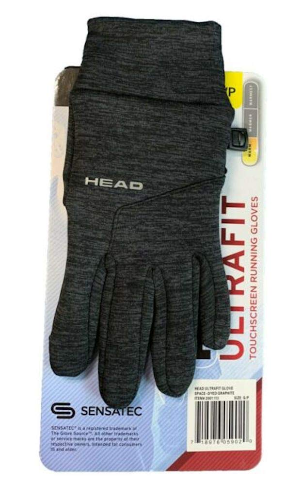 HEAD Ultrafit Men's Touchscreen Running Gloves (Gray, Medium)