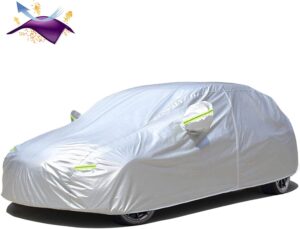 koukou oxford hatchback car cover waterproof all weather, fit toyota matrix, honda fit, vw golf gti, hyundai veloster, ford focus, mini cooper, countryman etc. (178 x 72 x 59 inch)