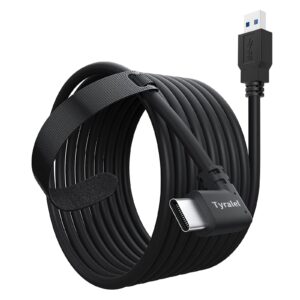 tyralel link cable compatible with oculus quest 3/quest 2,high speed pc data transfer, usb 3.0 to usb c cable for vr headset and gaming pc (16ft)