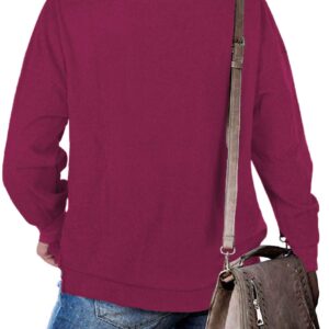 DOLNINE Plus Size Sweatshirts for Women Fall Winter Shirts Tunics Maroon-16W