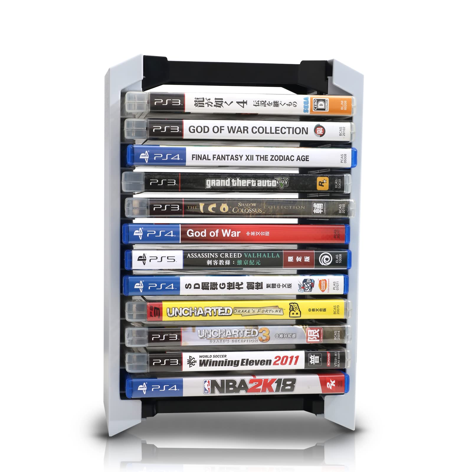 HEATFUN PS5 Game Stand, Hard and Sturdy Storage Tower Compatible with PS4/PS5/Xbox series games - Up to 12 Games