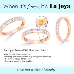 Lab Grown Wedding Diamond Band for Women | Classic Channel Set 10K Rose Gold 1/6 Carat Certified Diamond Anniversary Ring, Promise Band, Stackable Ring and Wedding Rings | Ring Size 5.5