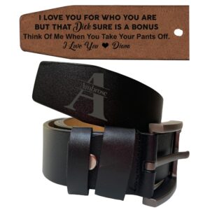 charm global personalized belts for men, genuine leather belts, personalized gifts for men, lb61 (m-black)