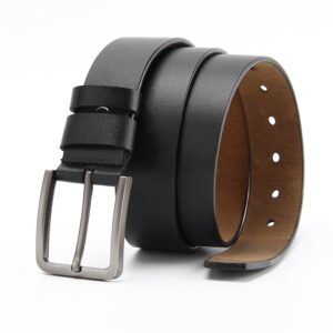 CHARM GLOBAL Personalized Belts For Men, Genuine Leather Belts, Personalized Gifts For Men, LB61 (M-Black)