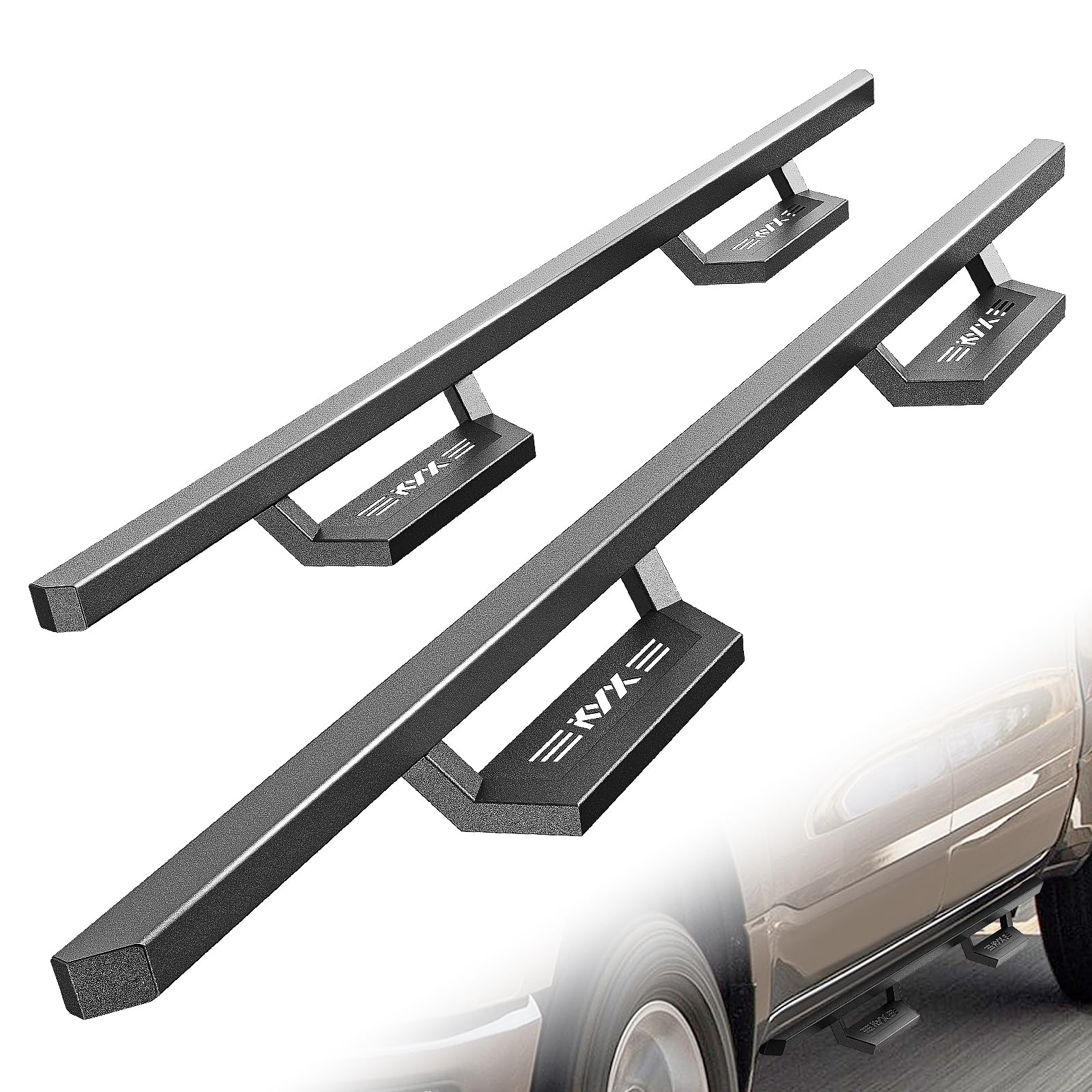 KYX 5 inches Running Boards Side Steps Fit for Dodge Ram 1500 Crew Cab 2019-2022, Nerf Bar Side Steps Side Bars for Cars and Trucks, Textured Black Powder Coated