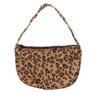 valiclud 1pc leopard underarm bag retro classic clutch mini plush purse vintage purses for women leopard faux fur shoulder bag leopard wallets for women women's artificial lady bags