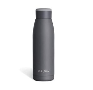 kälvin insulated water bottle, charcoal grey, 14.2 oz (420ml) - shake to activate hand warmer & ice pack, bpa free, hot water bottle