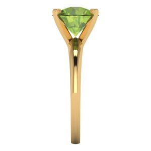 Clara Pucci 2.50ct Round Cut Solitaire Natural Peridot Excellent Engagement Bridal Promise Anniversary Ring in 18K Yellow Gold Size 9.25