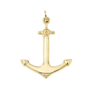 lucchetta - fine nautical gold anchor pendant jewelry - recommended gift for sailors! | men's women's 14k pendants for necklaces (up to 4mm) | authentic italian jewelry from italy