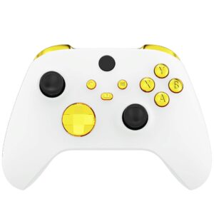 extremerate replacement buttons for xbox core wireless controller, chrome gold glossy custom lb rb lt rt bumpers trigers dpad abxy start back sync share keys parts for xbox series x & s controller