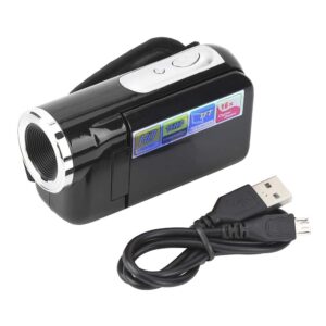 vipxyc video camera camcorder, 2inch tft lcd sceen vlogging camera recorder hd digital 16x zoom camcorder toy with micro usb for kids gift(black)