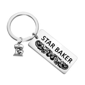 tiimg gbbo star baker keychain british baking show gifts pastry chef jewelry gift for baker friend (star baker)