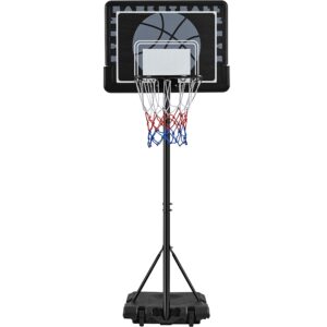 topeakmart portable basketball hoop system free standing basketaball goal set 7.7ft-8.7ft baskatball net stand with 32'' pe backboard & fillable base