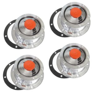 4 pack of torque hubcap 3434009 aluminum hub cap for trailer axle (replaces stemco 343-4009, 3434009, skf 1643, 1743, 1843) (4 x tr3434009)