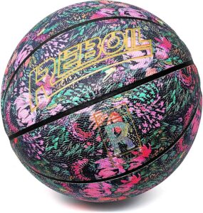 reboilphase kids basketball, size 6, faux leather, 22.6 cm diameter, 510-550g weight, no inflating needed