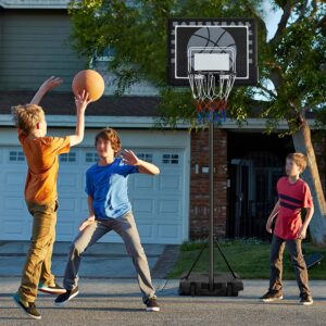 Topeakmart Portable Basketball Hoop System Free Standing Basketaball Goal Set 7.7ft-8.7ft Baskatball Net Stand with 32'' PE Backboard & Fillable Base