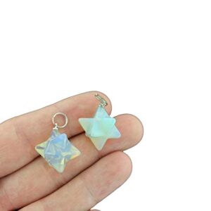 Bohemian Findings Natural Opalite Merkaba Star Pendant 3D - GEM034