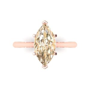 clara pucci 2.50 ct marquise cut solitaire natural brown morganite engagement bridal promise anniversary ring 18k rose gold size 10.5