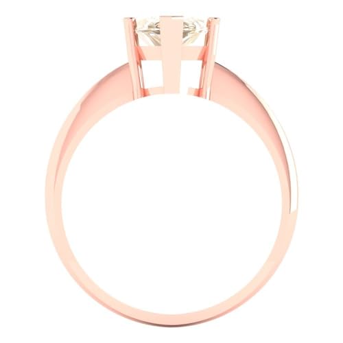 Clara Pucci 2.50 ct Marquise Cut Solitaire Natural Brown Morganite Engagement Bridal Promise Anniversary Ring 18K Rose Gold Size 10.5