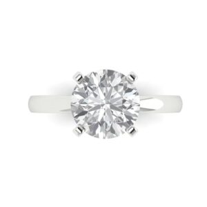 clara pucci 3.0 ct round cut solitaire white lab created sapphire engagement bridal promise anniversary ring in 18k white gold size 6.5